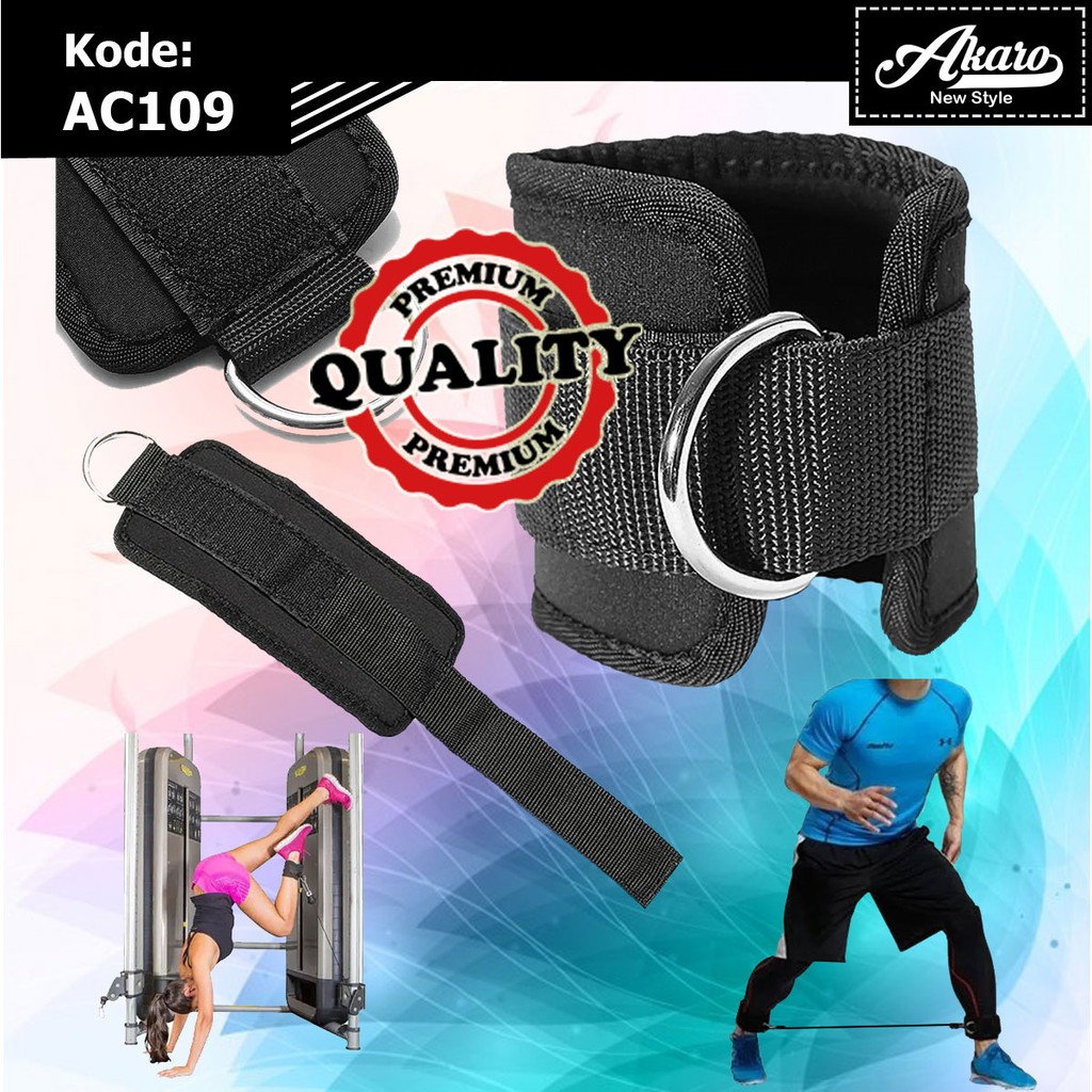Jual Ankle Strap Gym AC109 | Strap Kaki Fitness 1 D Ring | Strap Kaki ...