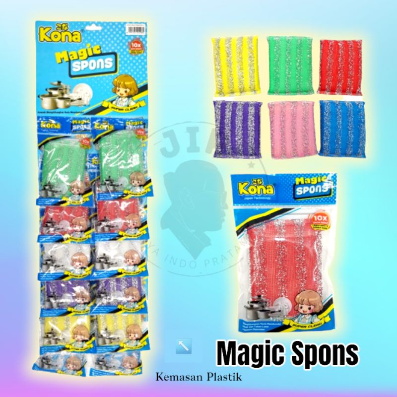 Jual Spons Cuci Piring Warna Warni - Spon Bantal Magic Sponge Kona ...