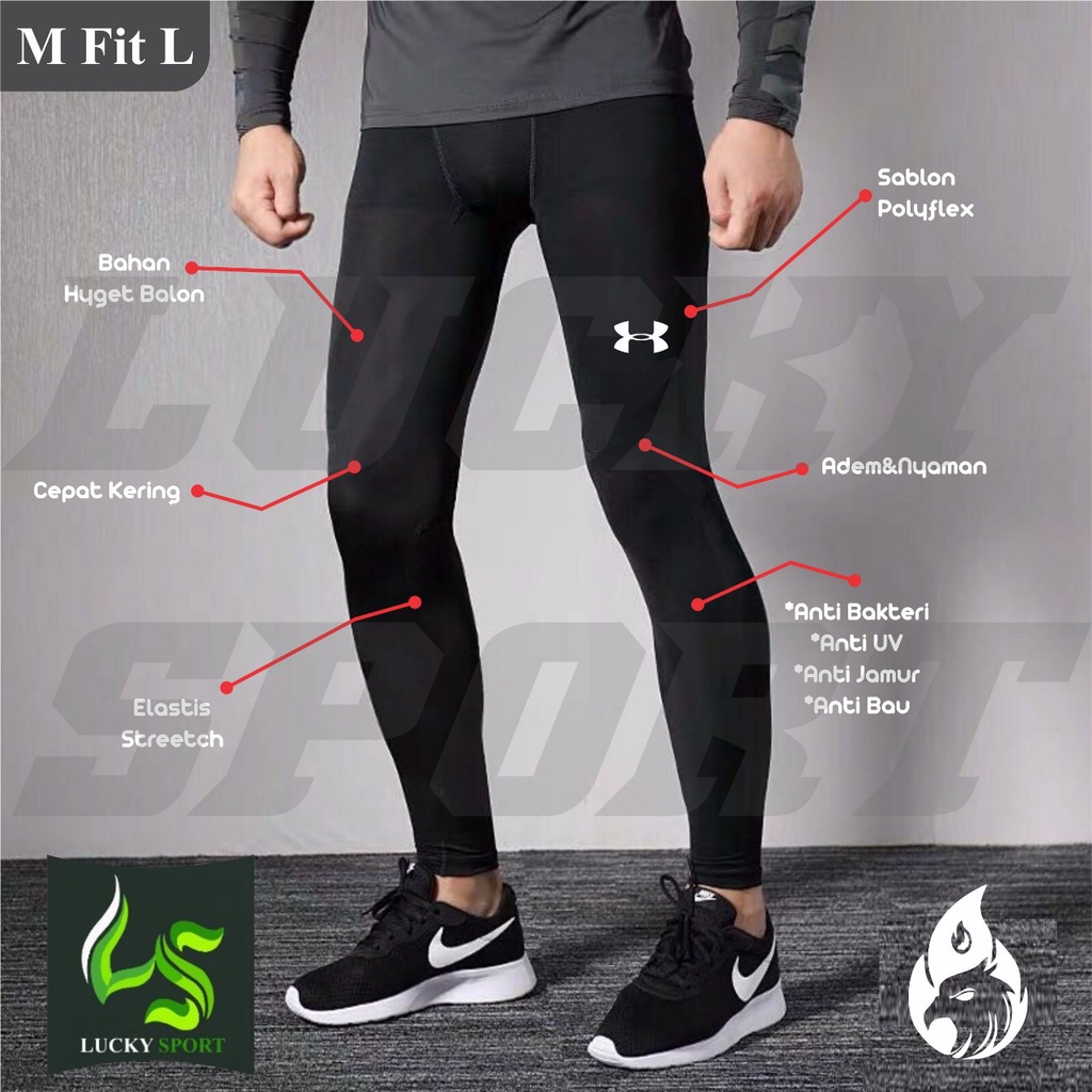 Jual Legging Leging Panjang Training Pria Olahraga Futsal Gym Running ...
