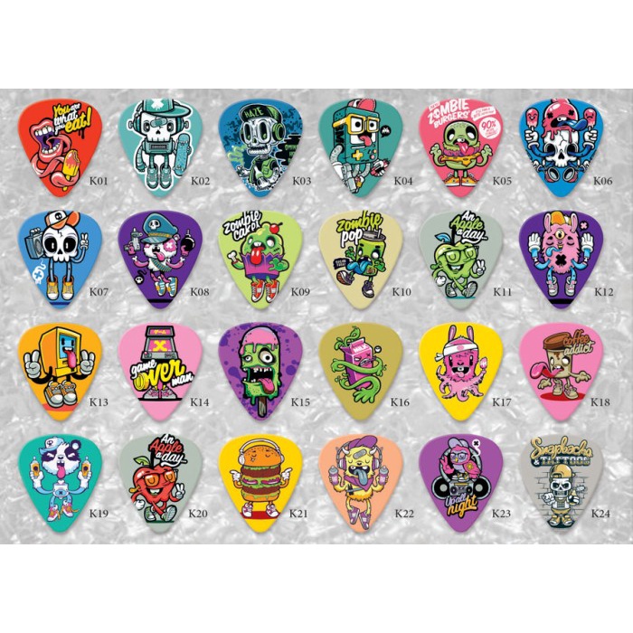 Jual 5Pcs Pick Gitar Kartun Series 0.5 - 1.0mm Medium Cartoon Plectrum ...