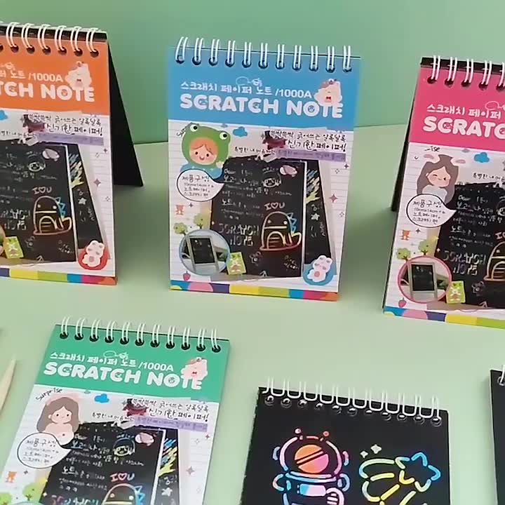Jual SCRATCH NOTE / BUKU MAGIC WARNA / BLACK CARDBOARD MINI / SCRATCH ...