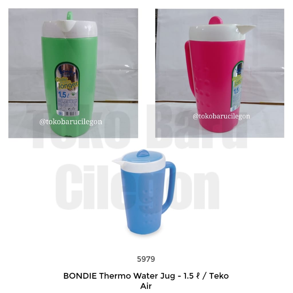 Jual Termos Air Plastik Tahan Panas BONDIE THERMO WATER JUG 1.5 L GREEN ...