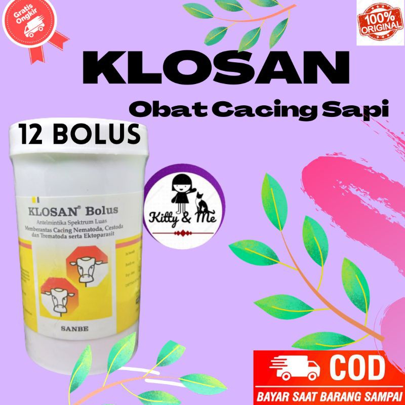 Jual Obat Cacing Hewan Sapi Kerbau Kuda Klosan 12 Bolus Spektrum Luas ...