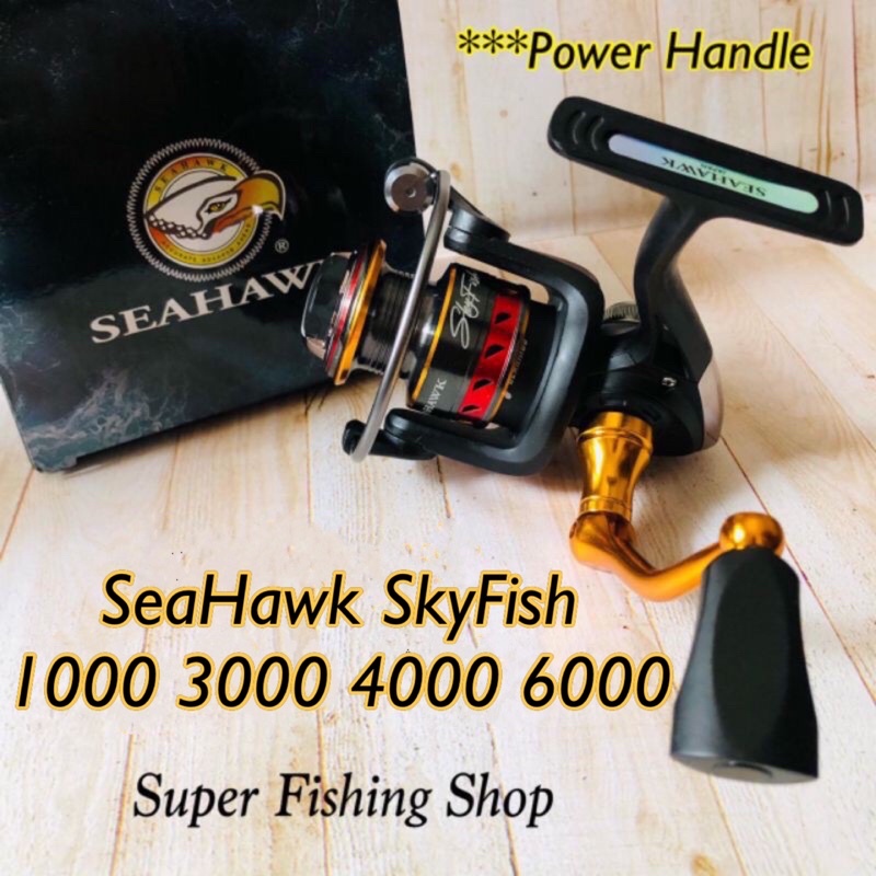 Jual Reel SeaHawk SkyFish 1000 3000 4000 6000 POWER HANDLE | Shopee ...