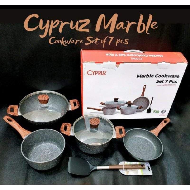 Jual Wajan Cypruz Marble Cookware Set of 7 pcs | Shopee Indonesia