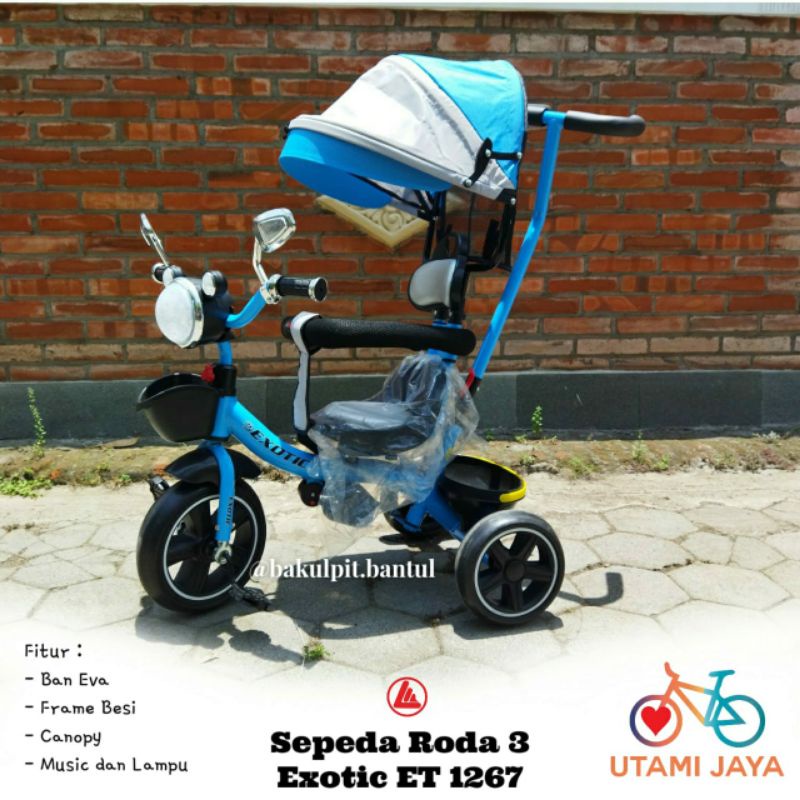 Jual Sepeda Anak Roda 3 Tiga Tricycle Exotic ET 1267 by Pacific ...