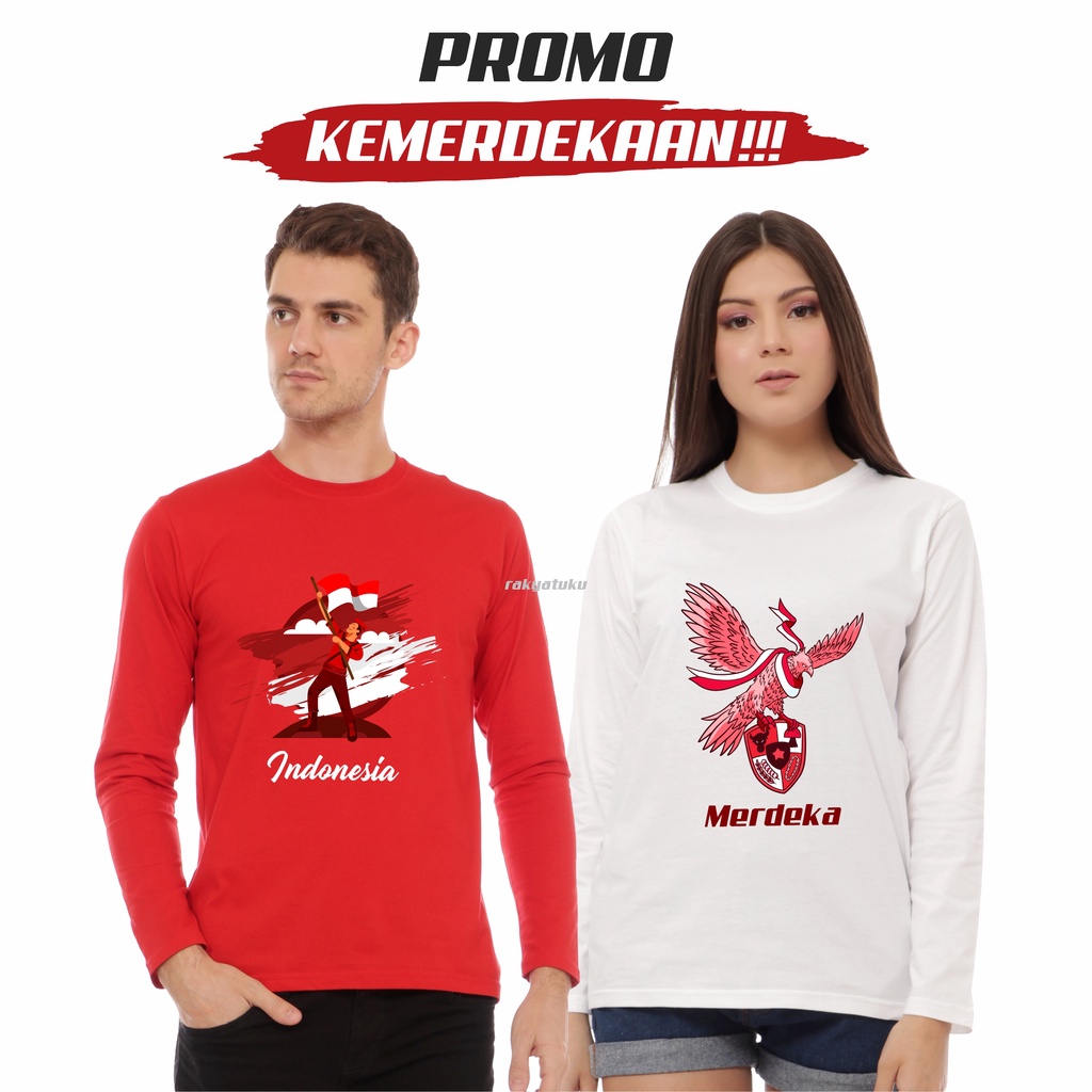 Jual Kaos Kemerdekaan Agustusan Merah Putih Lengan Panjang Unisex | Shopee Indonesia