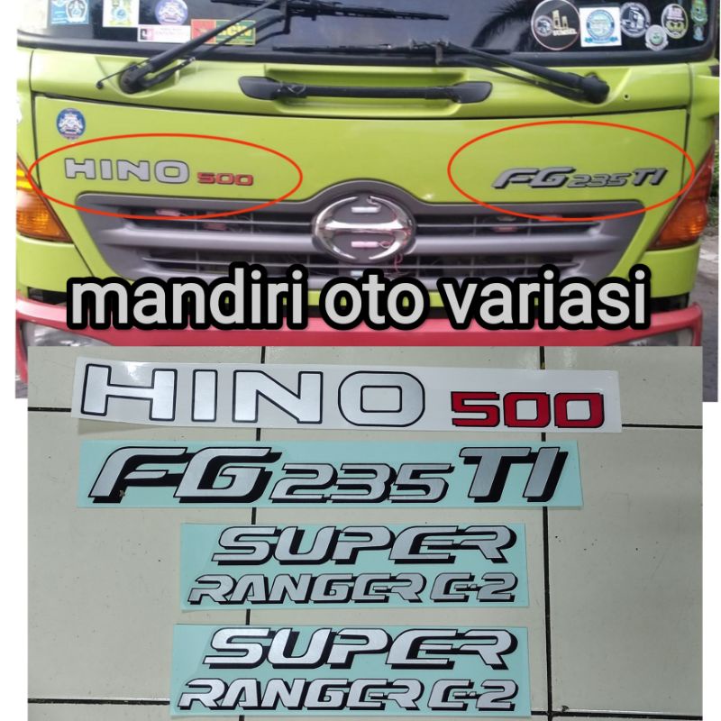 Jual Stiker mobi truckl Hino 500 FG235TI sticker logo tempel bagian ...