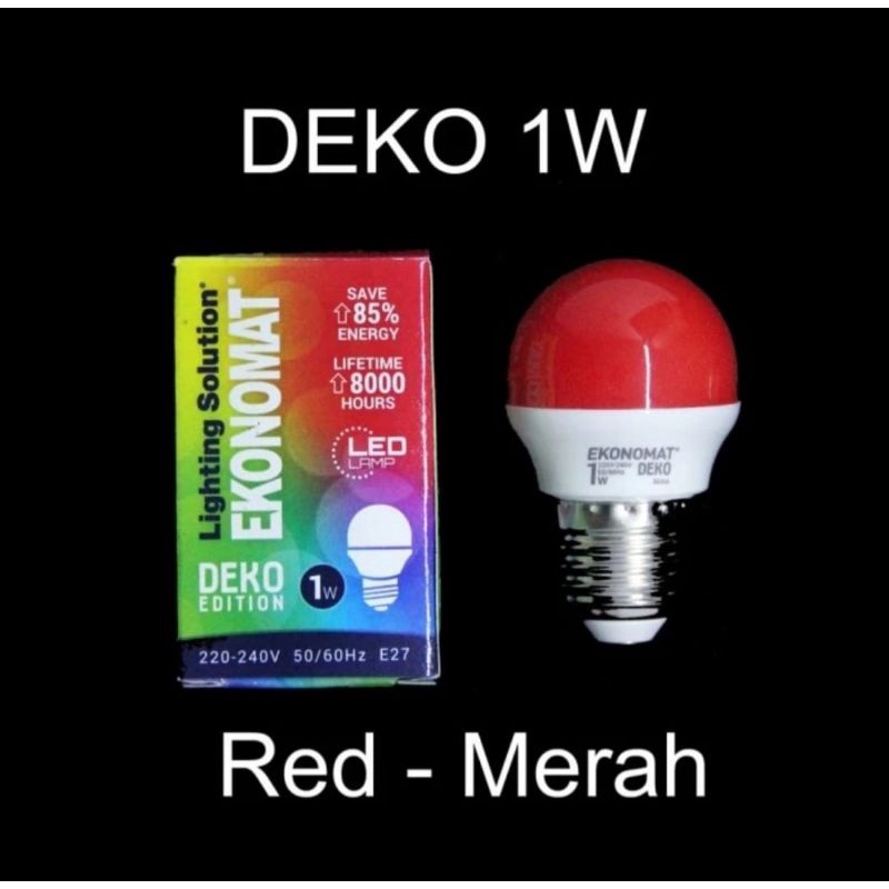 Jual Lampu LED buld 1w Merah Red E27 Ekonomat/Enter | Shopee Indonesia