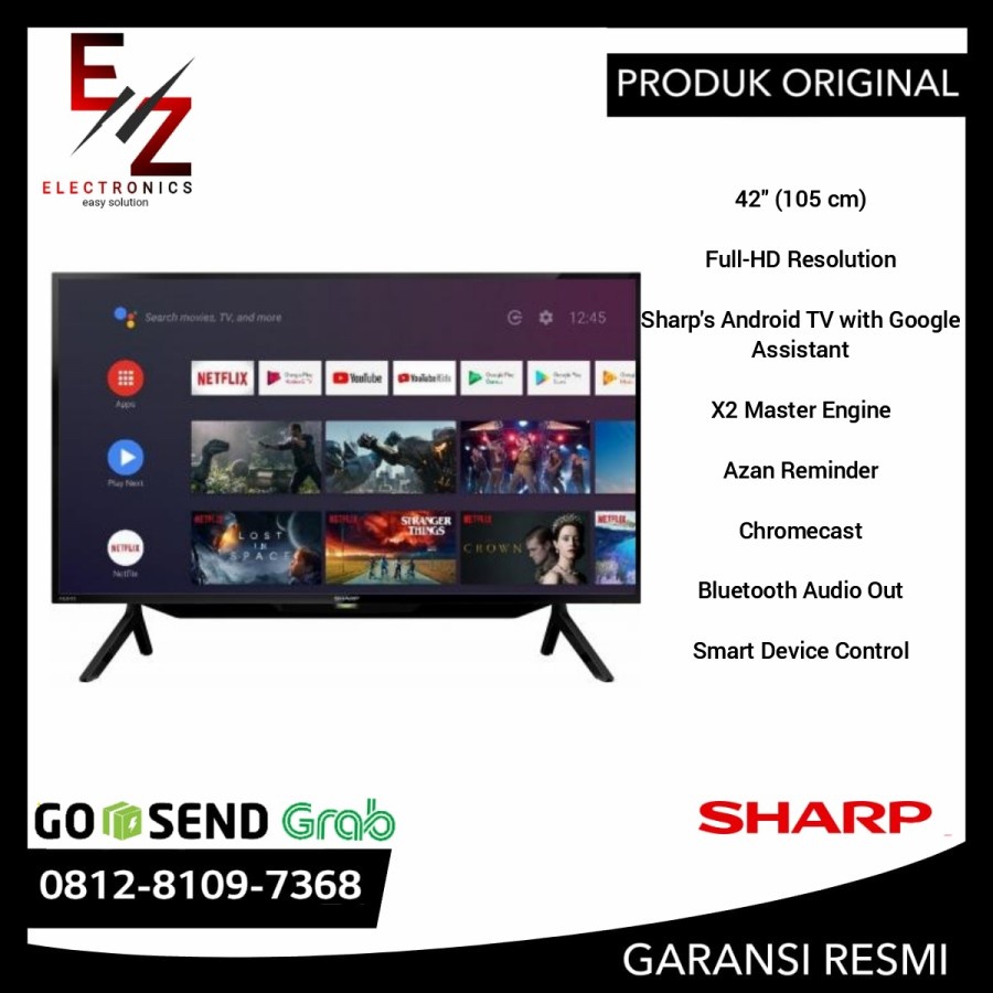Jual LED TV SHARP 2T-C42BG1I FULL HD ANDROID TV 42 INCHI 2T C42BG1I GARANSI | Shopee Indonesia