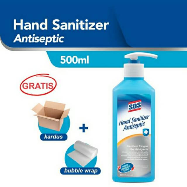 Jual SOS hand Sanitizer 500 ml antiseptic Pump | Shopee Indonesia