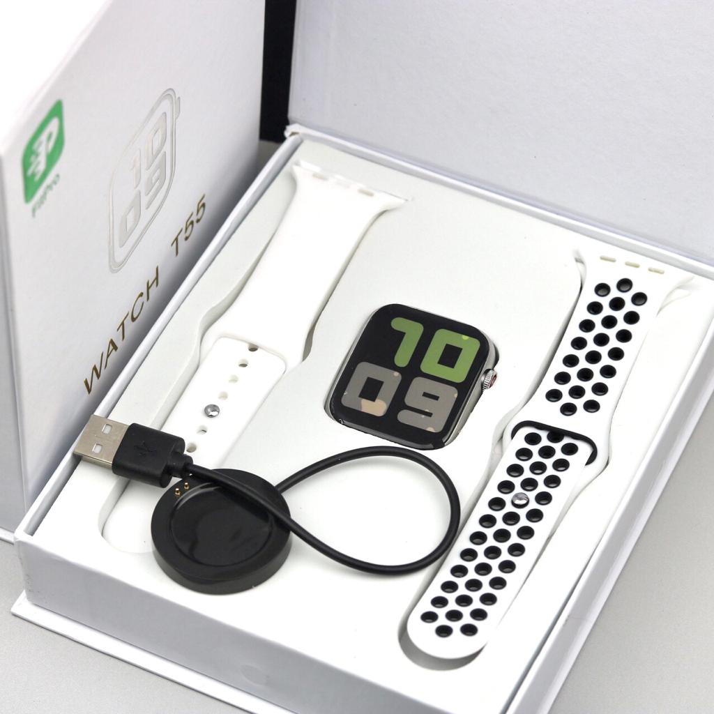 Jual COD!!! Jam tangan SMARTWATCH T55 T500 & T500+ Double strap bisa telfon dan ganti walpaper ...