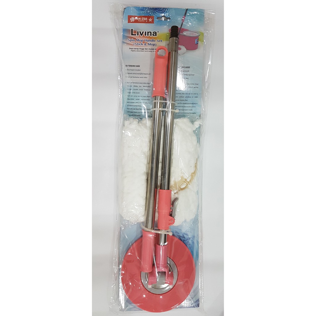 Jual Livina Spin Mop Handle Set BM-51 - Gagang Pel + Refill Spin Mop ...