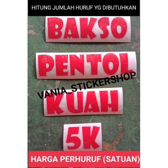 Jual Sticker huruf Sticker gerobak jualan | Shopee Indonesia