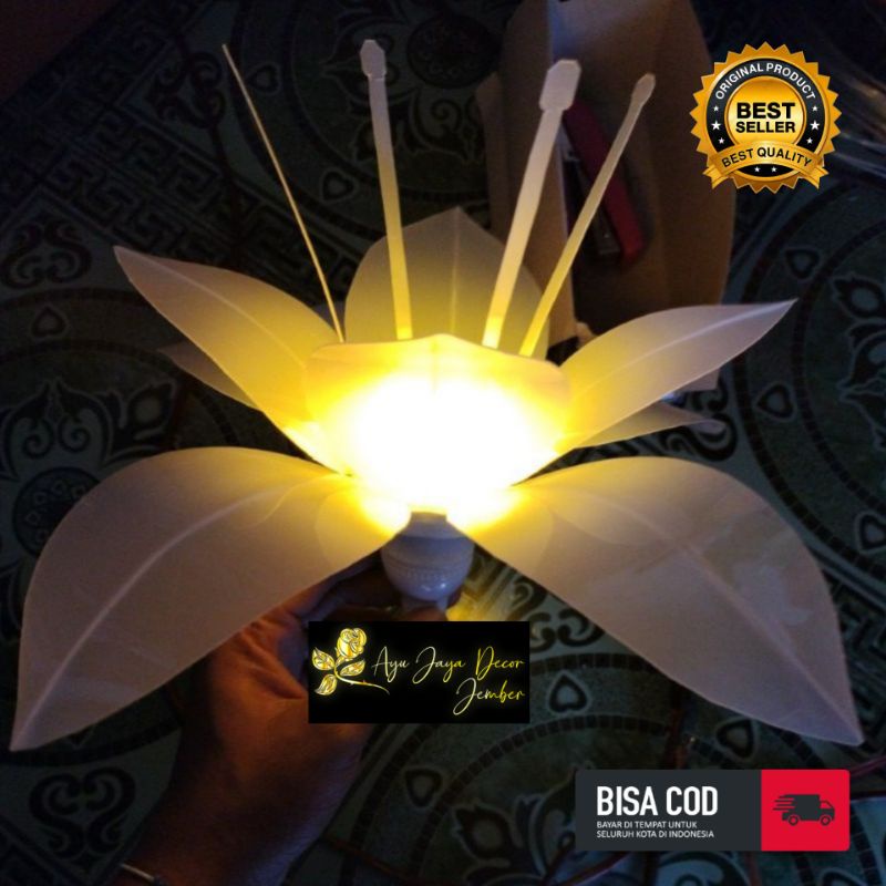 Jual kelopak lampu bunga bahan mika kuat awet dekorasi/ruangan murah ...