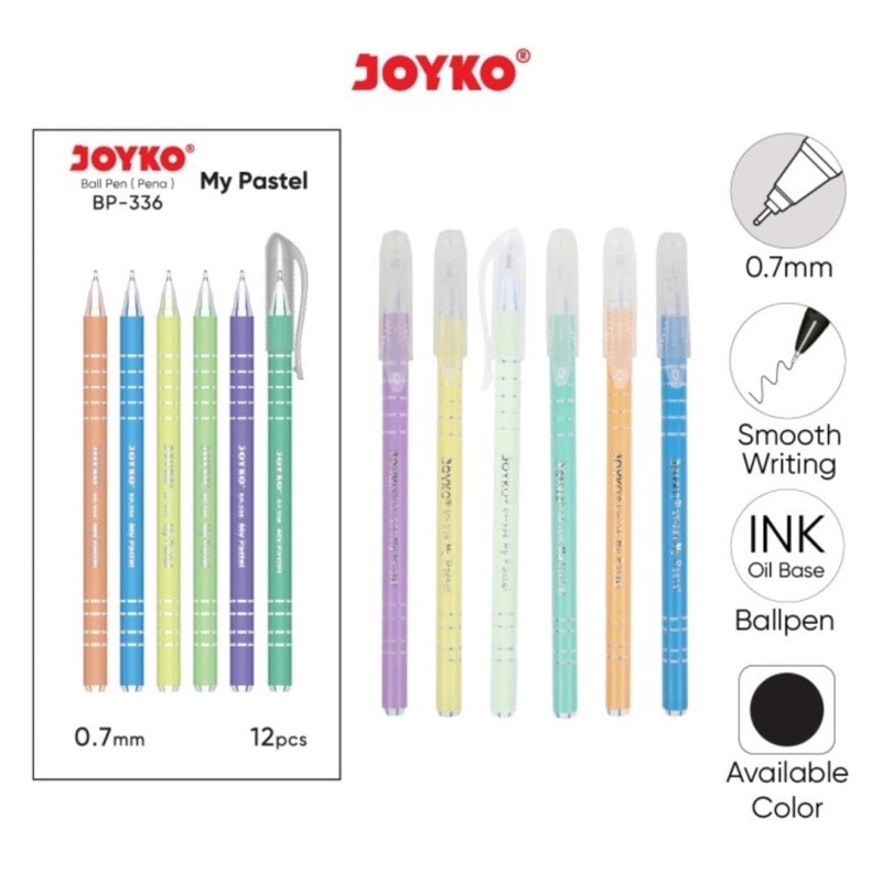 Jual BULPEN JOYKO/BULPOINT MEREK JOYKO BP-336 MY PASTEL ( 1 PAK ISI 12 ...