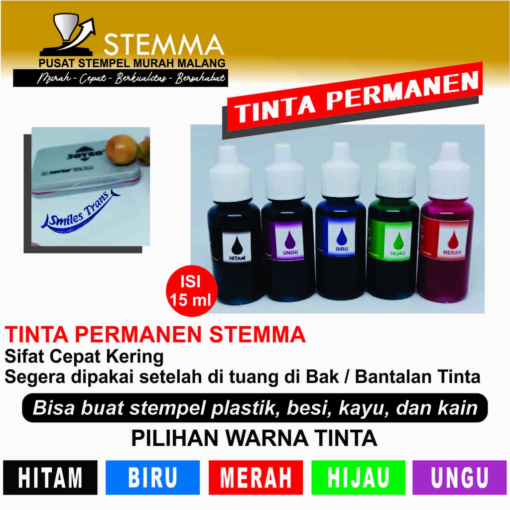 Jual Tinta Stempel Permanen Plastik kayu sterofoam besi I tinta refill ...