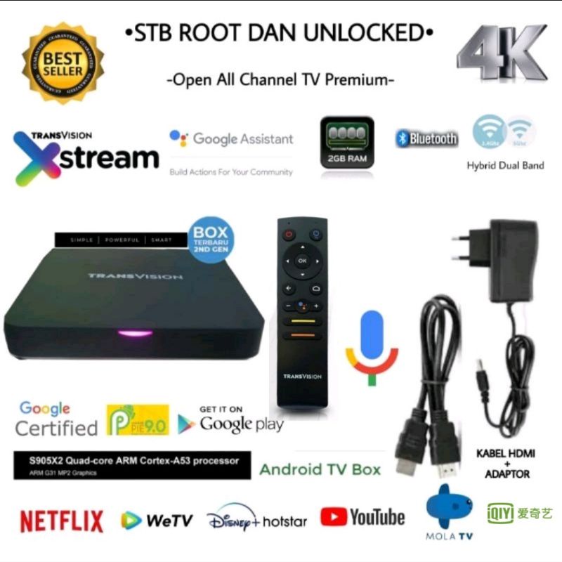 Jual ANDROID TV BOX TRANSVISION GEN 2 SIAP PAKAI (OPEN ALL CHANNEL TV ...