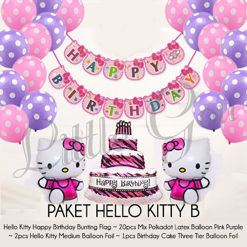 Jual Paket Hello Kitty B (Paket Balon & Bunting Flag Dekorasi Ulang ...