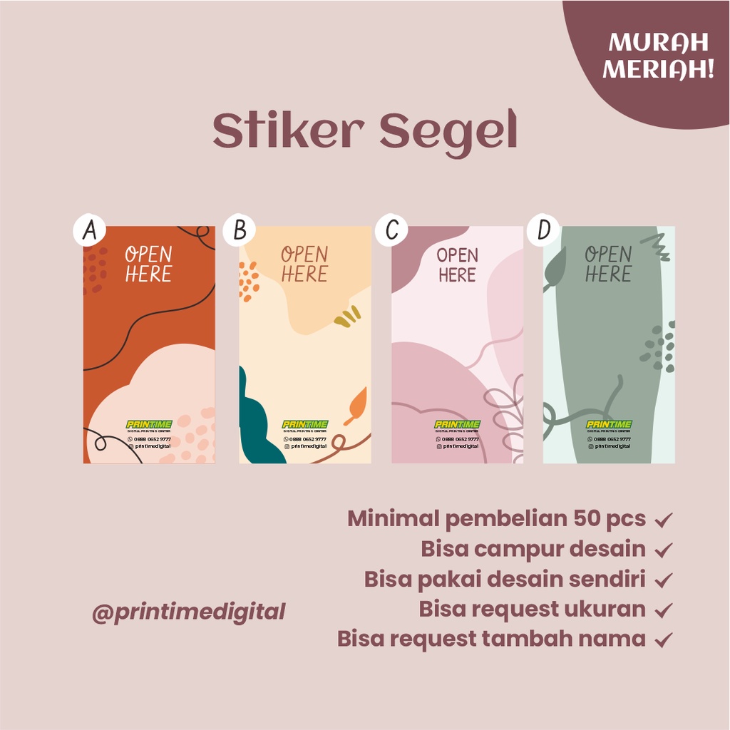 Jual PRINTIME - Sticker Segel ANTI AIR| Sticker Label Barang | Sticker ...