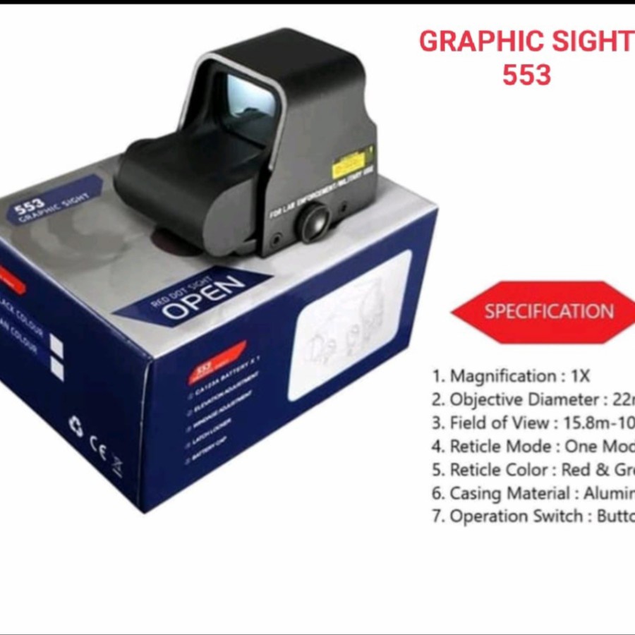 Jual Mira Red dot 553 Graphic Sight Holosight Scope Airsoft Reddot ...