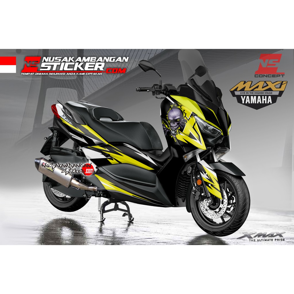 Jual Decal Sticker Yamaha Xmax Skul kuning | Shopee Indonesia