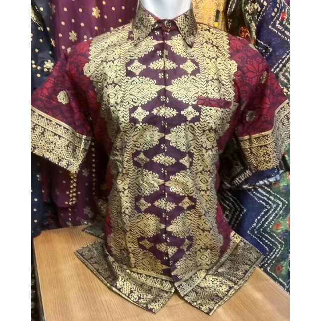 Jual SET COUPLE GAMIS BATIK MOTIF SONGKET PALEMBANG DRESS WANITA MODERN ...