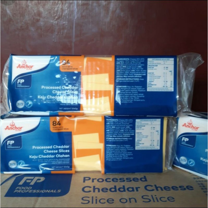 Jual Anchor Orange Cheddar Slice / Keju Slice Anchor (1KG - 84 Slices ...