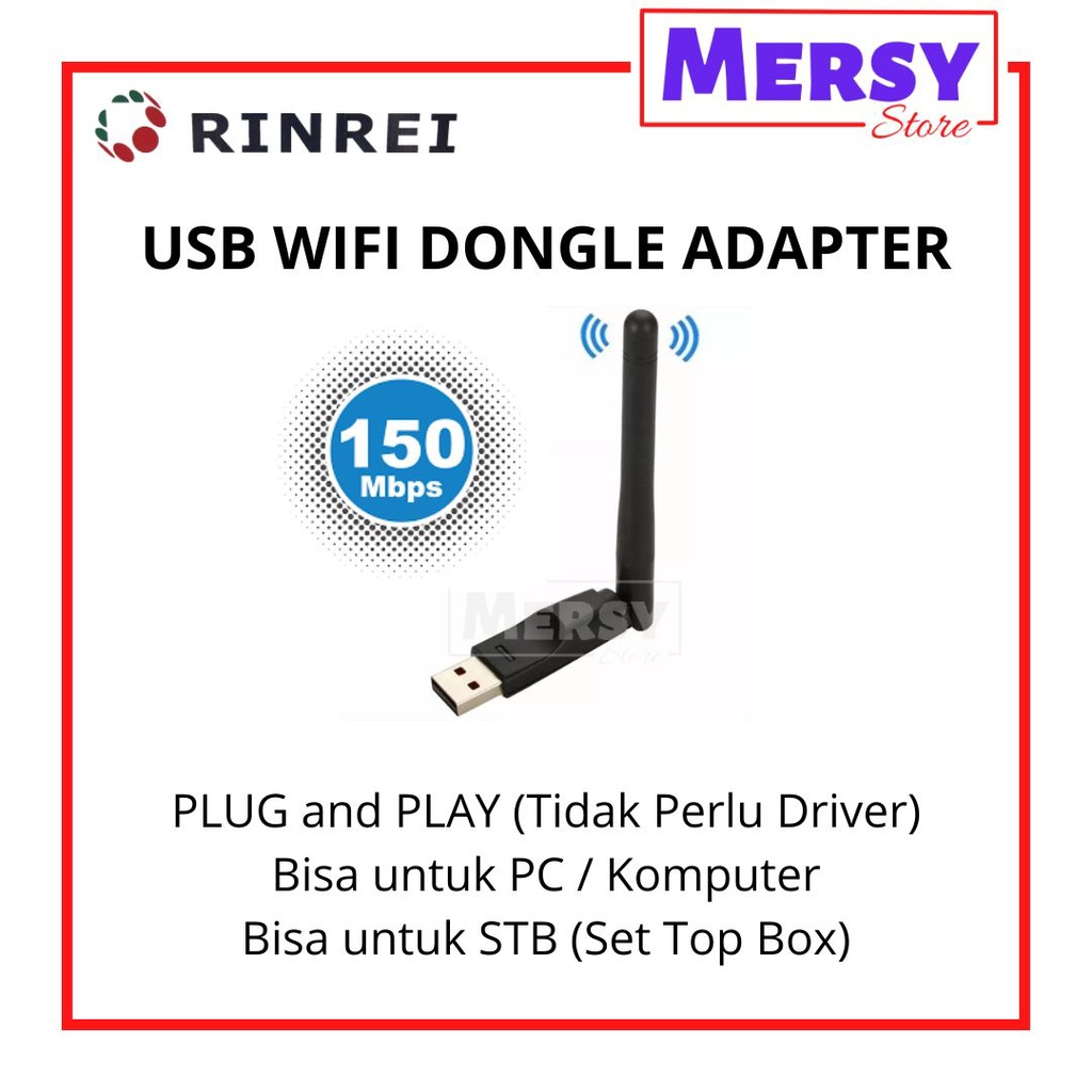 Jual Rinrei Usb Wifi Wireless Adapter 150 Mbps - Usb Dongle Wifi Adapter | Shopee Indonesia