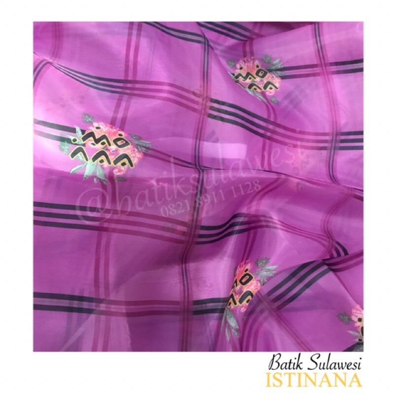 Jual Kain Organdi Singara’ Motif Khas Makassar Sulawesi Selatan Bahan ...