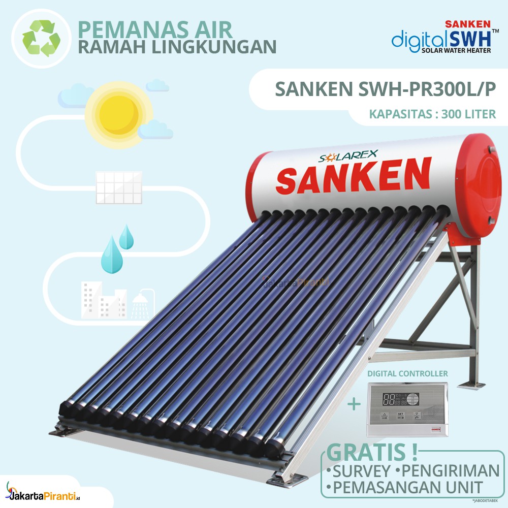 Jual Pemanas Air Tenaga Surya Solar Matahari Water Heater 300 Liter ...