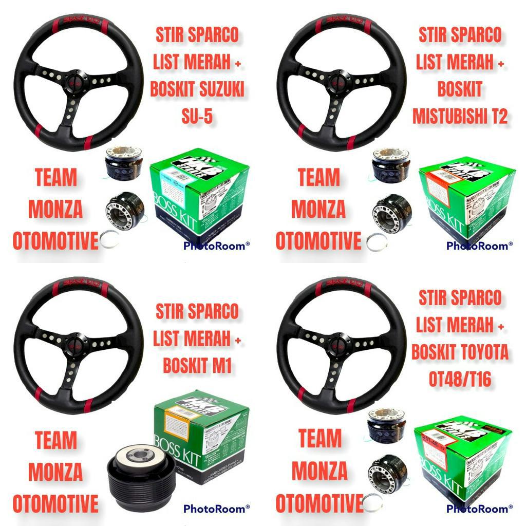 Jual Paket Stir Racing Mobil SPC list Merah 14 inch Universal | Shopee ...