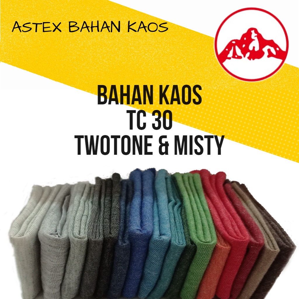 Jual Kain TC 30s Per 1 KG Warna Twotone, Misty |Bahan Kain Kaos Teteron ...