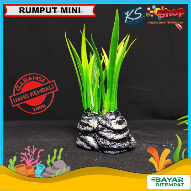 Jual Hiasan / Ornamen Akuarium Sintetis Model Rumput Mini | Shopee ...