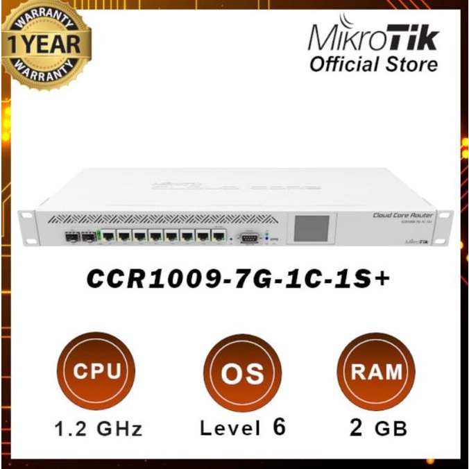 Jual Cloud Core Router CCR1009-7G-1C-1S+ | Shopee Indonesia