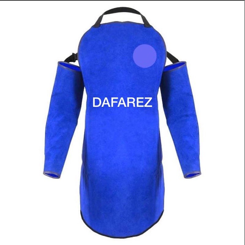 Jual Apron las kulit satu set welding / celemek kulit las warna biru ...