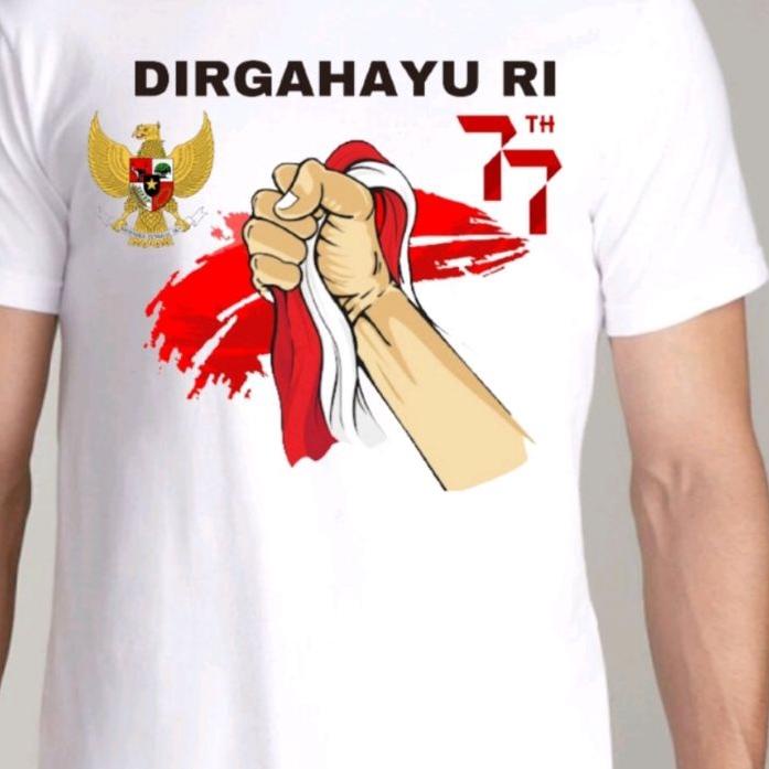 Jual Baju Kaos Outfit Pria Wanita Dewasa Anak Anak HUT RI Ke 77 Dirgahayu Kemerdekaan Republik ...