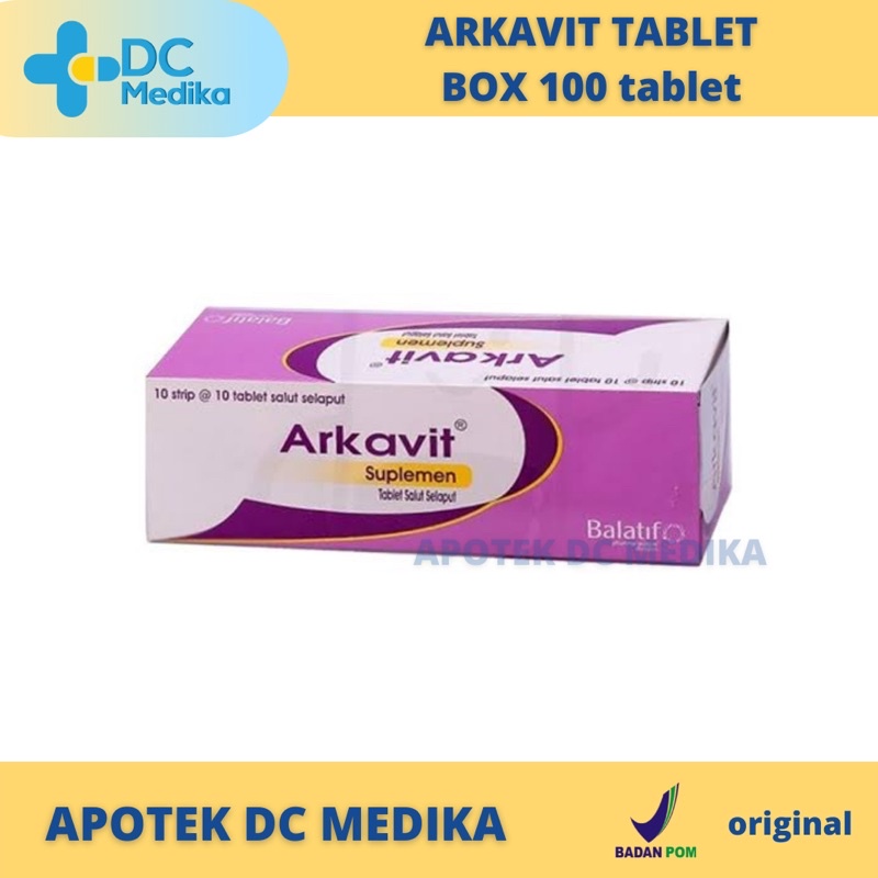 Jual Arkavit tablet box 100 tablet / Vitamin B complex / Vitamin tulang ...