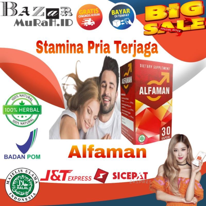 Jual ALFAMAN Asli Original 100% Suplemen Penambah Stamina Pria | Shopee ...