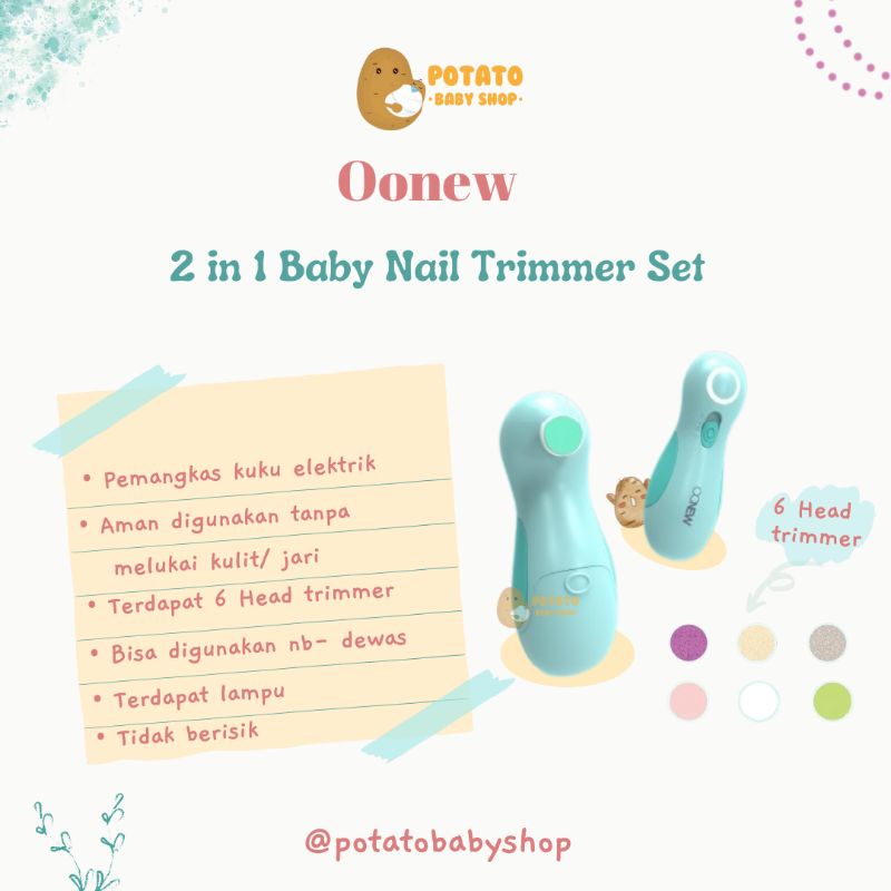 Jual Oonew 2in1 Baby Nail Trimmer Set - Kikiran Kuku | Shopee Indonesia