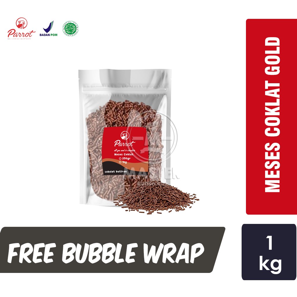 Jual Meses Coklat Parrot Gold / PARROT Meses Topping Donat [ 1kg ...