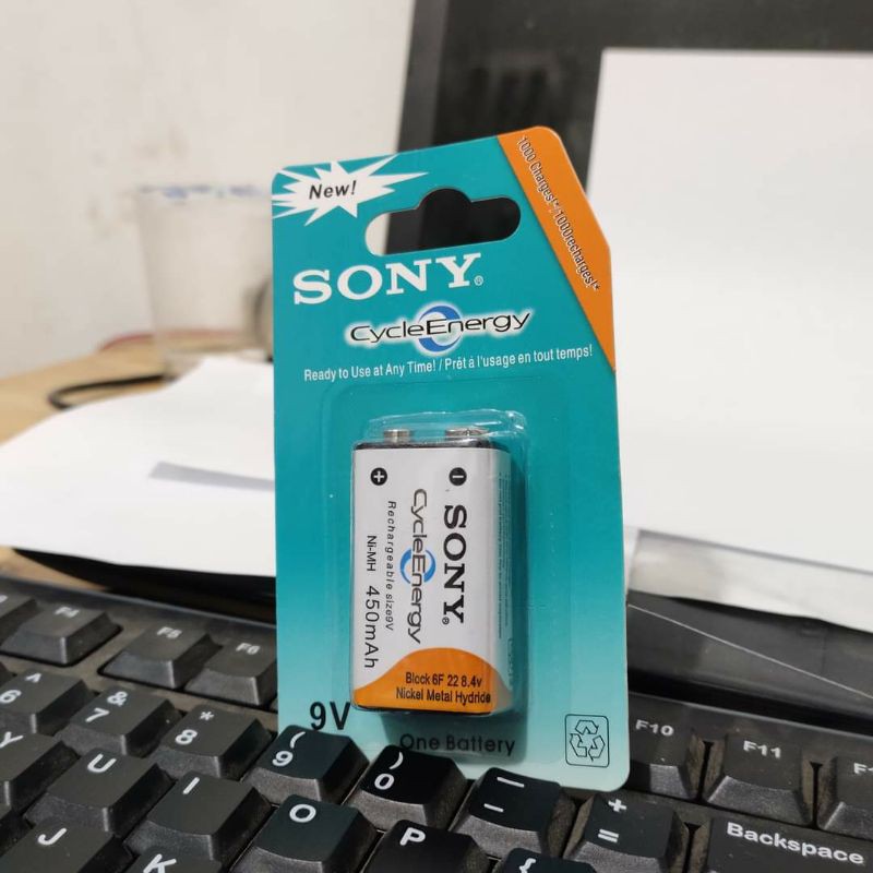 Jual ASLI BATU BATRE BATTERY SONY 9V Ni-MH 450 mAh RECHARGEABLE ...