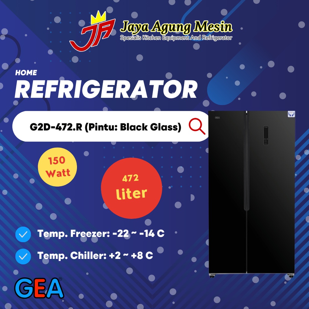 Jual GEA Kulkas Rumah Tangga G2D 472.R Black Home Refrigerator GEA G2D ...