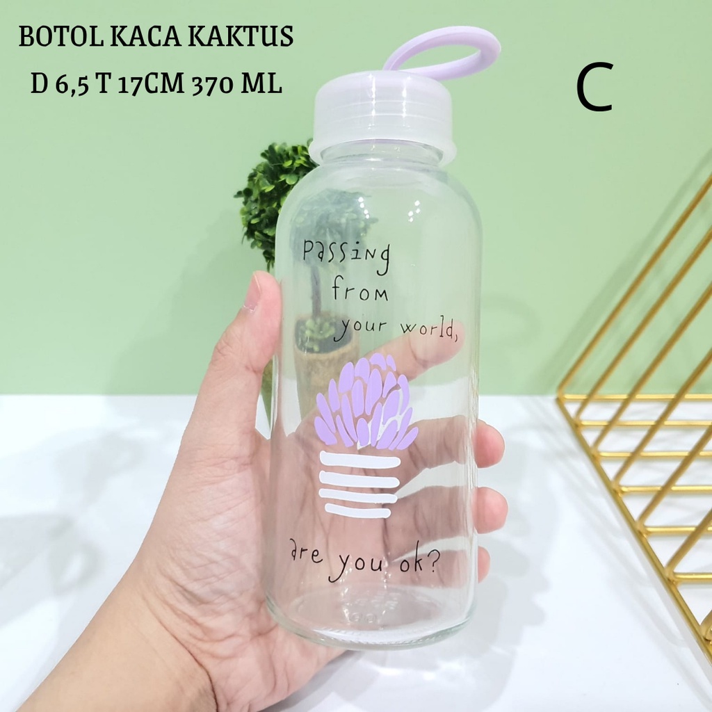 Jual Botol Minum Kaktus | Botol Cactus 370ml | Botol Kaca Kaktus ...