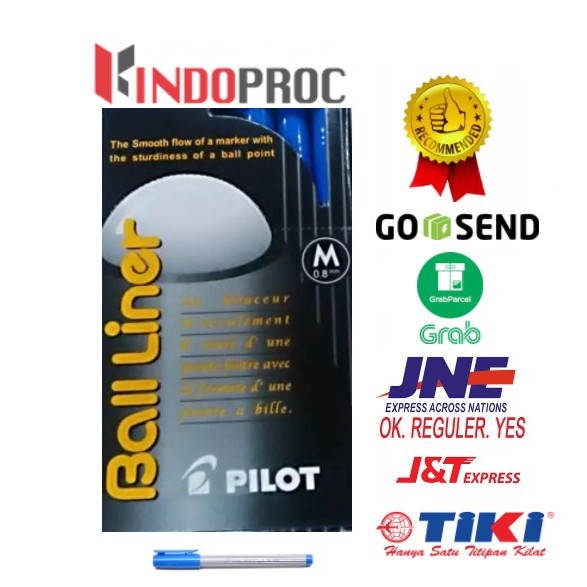 Jual Pulpen Pilot Balliner (blue/biru) Ball Liner Medium 0.8mm BIRU ...