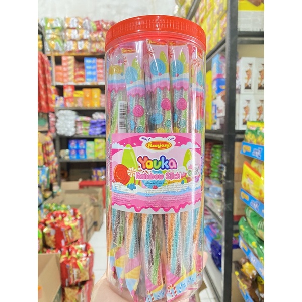 Jual Ranjani youka rainbow stick toples isi 30 stick / permen lunak ...