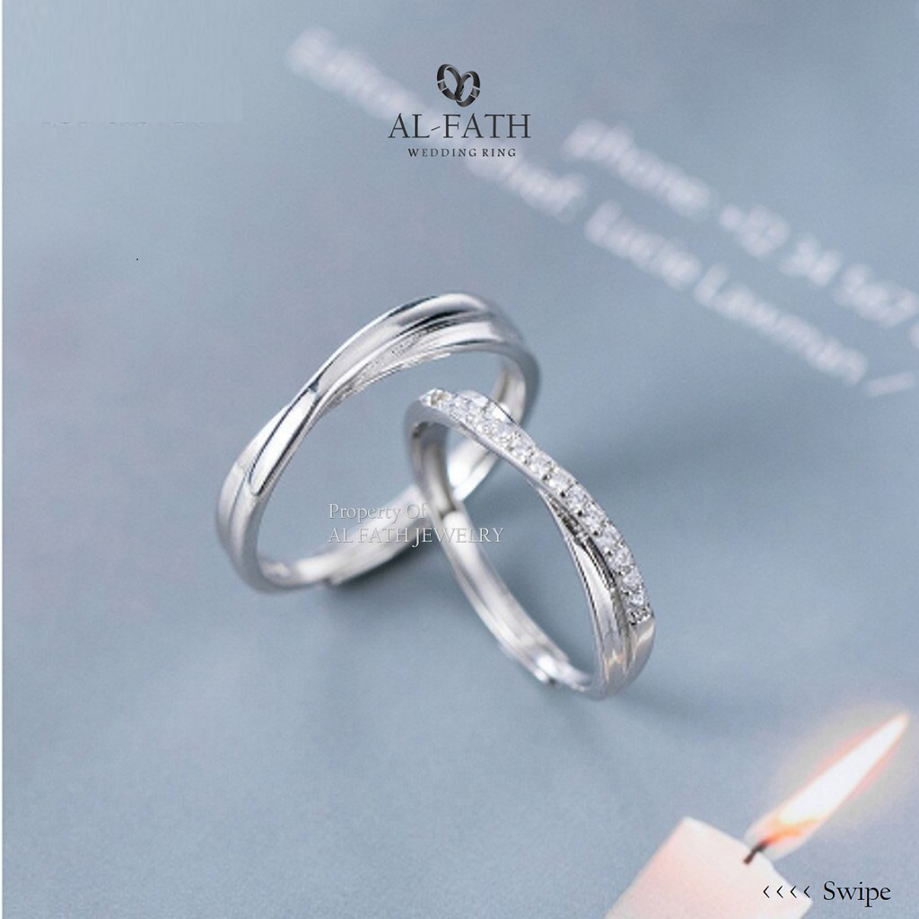 Jual Cincin Kawin Nikah Couple Lamaran Tunangan Pasangan Palladium ...