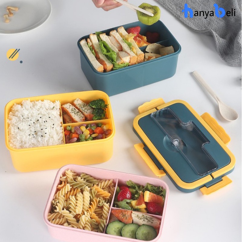 Jual Tempat Makan Launch Box Set 1000ml PP Jerami Gandum BPA Free Kotak Bekal Makan | Shopee ...