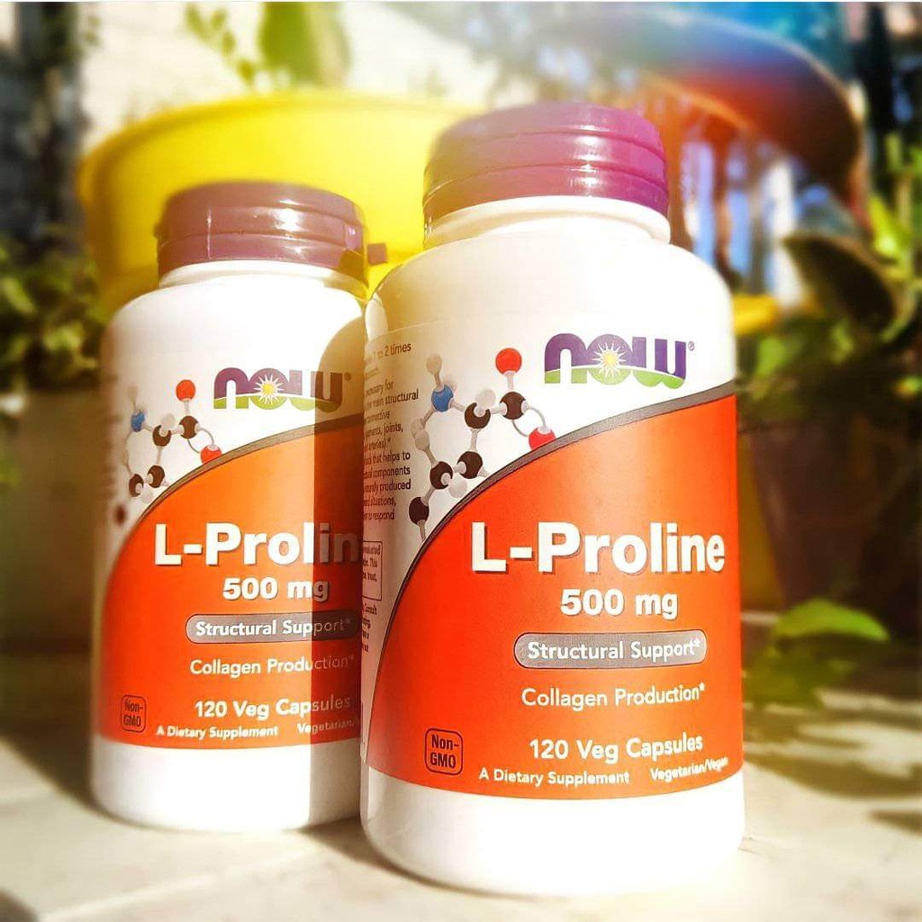 Jual NOW L-Proline 500 mg 120 Veg Caps collagen production structural ...