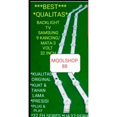Jual BACKLIGHT TV SAMSUNG UA32FH4003 LAMPU LED TV 9 KANCING 3VOLT 32INCH 1batang | Shopee Indonesia